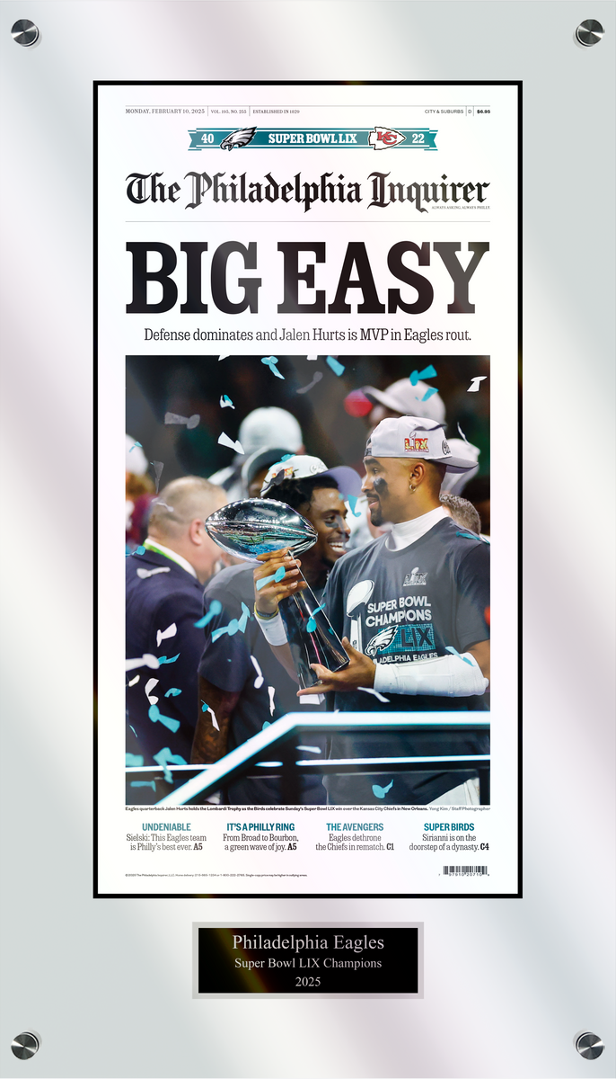 Plaque of the Front Page of The Philadelphia Inquirer: 2/10/25 - Birds ...