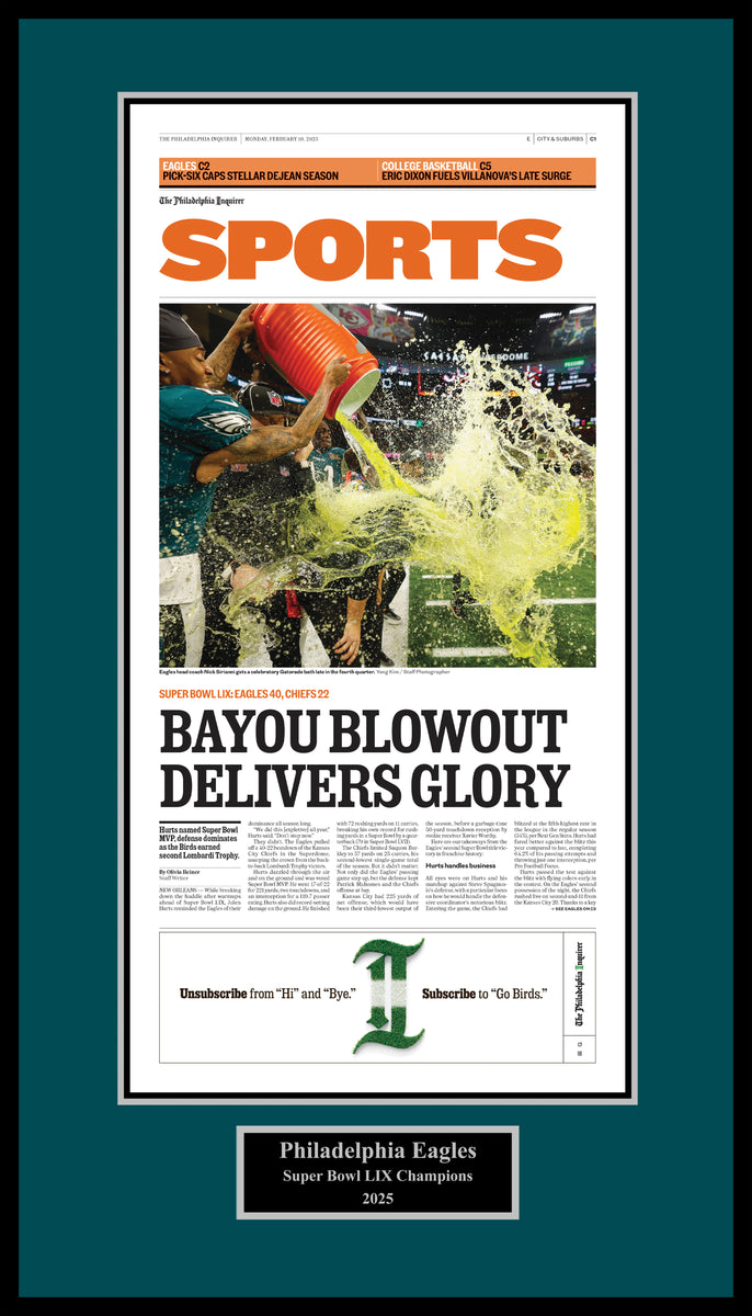 Plaque of the Sports Page in The Philadelphia Inquirer: 2/10/25 - Bird ...