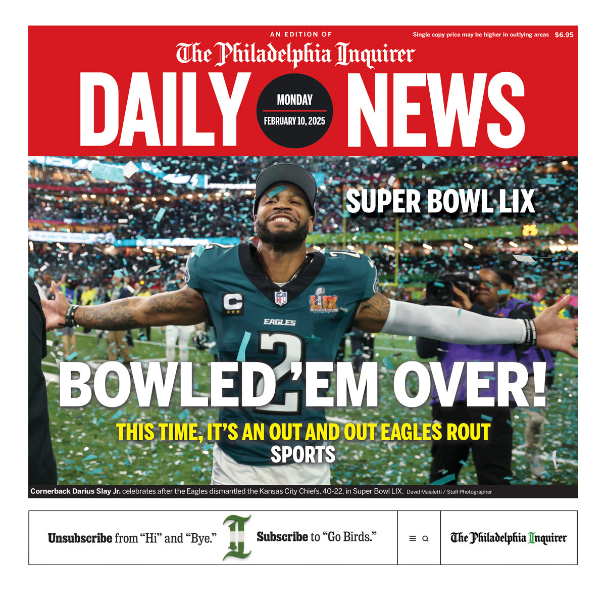 Reprint of the Print Edition Front Page of Daily News: 2/10/25 - Birds ...