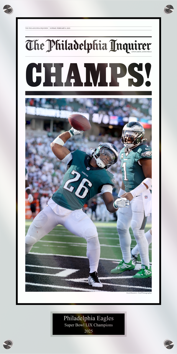 Plaque of the Front Page of The Philadelphia Inquirer: 2/9/25 - Field ...