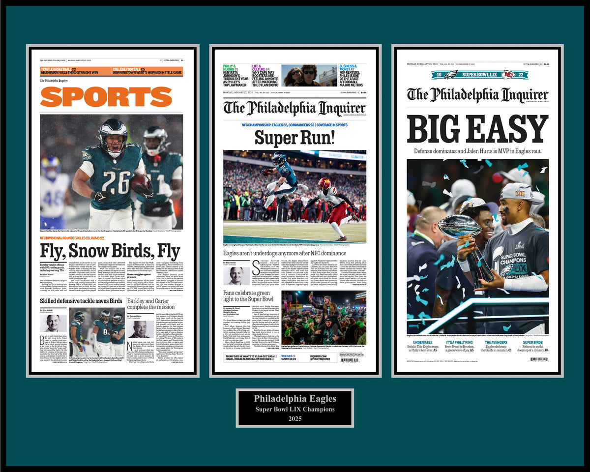 Triple Plaque of Inquirer Front Pages: 1/20/25 - Birds Advance to NFC ...